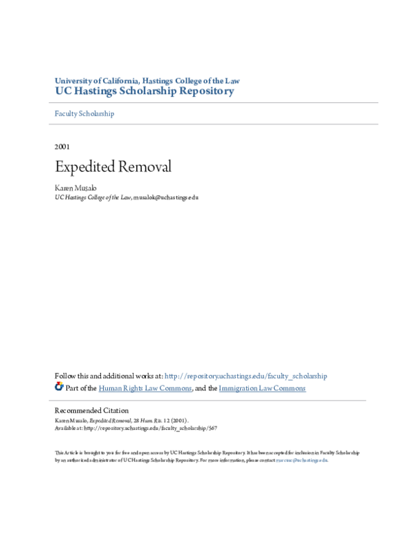 (PDF) Expedited Removal