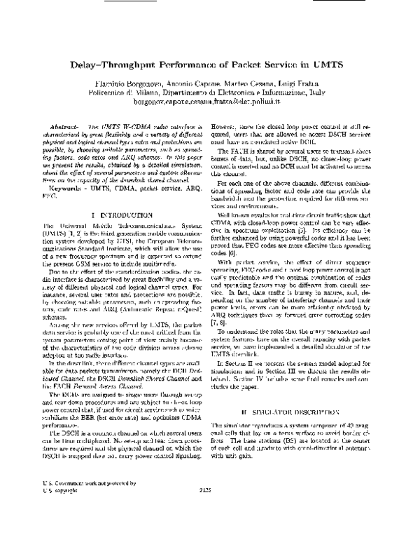 Pdf Delay Throughput Performance Of Packet Service In Umts
