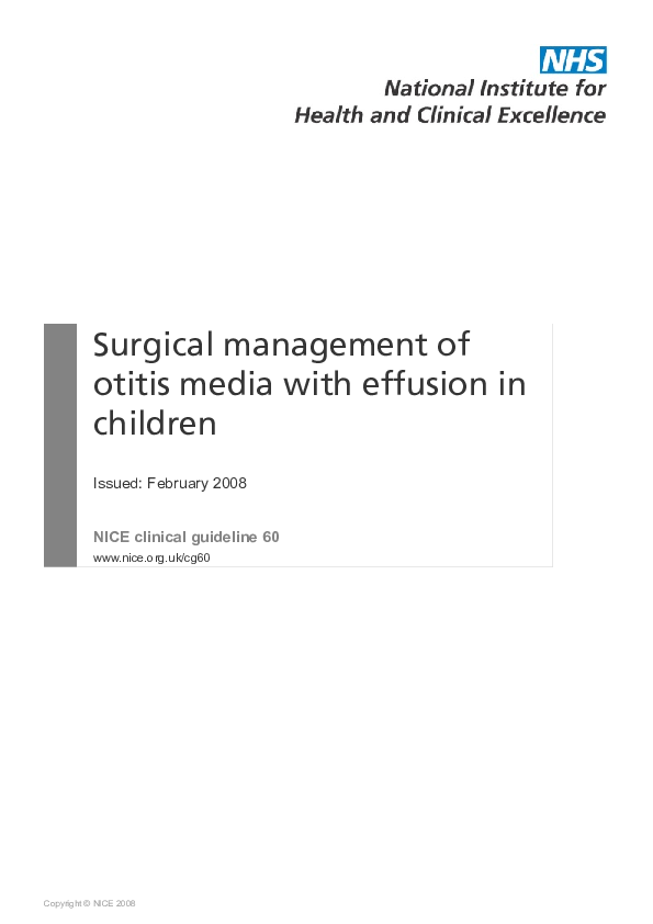(PDF) Surgical management of otitis media with effusion in children ...