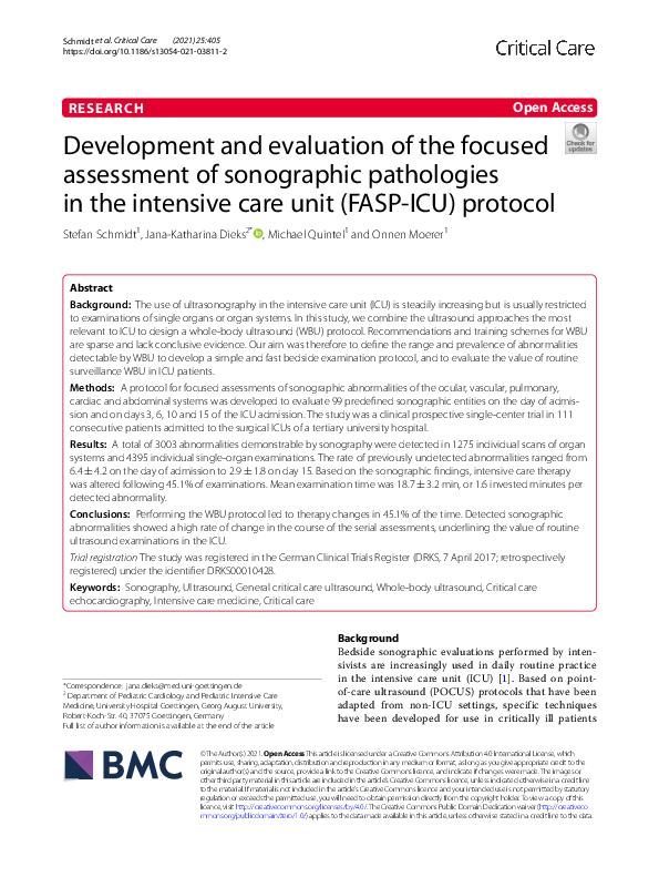 (PDF) Development and evaluation of the focused assessment of ...