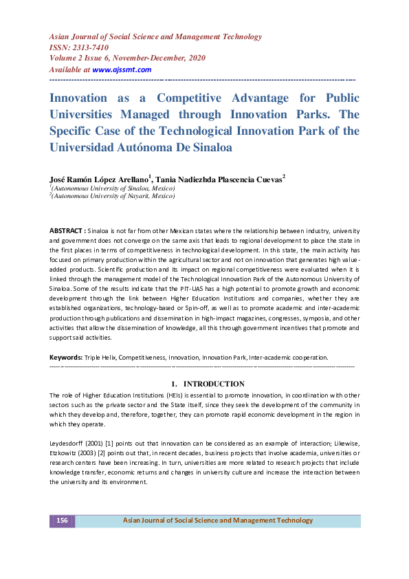 (PDF) Innovation as a Competitive Advantage for Public Universities ...