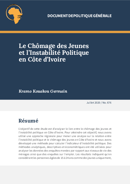 (PDF) Le Chômage des Jeunes et l’Instabilité Politique en Côte d’Ivoire