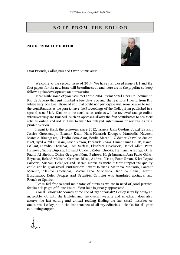 (PDF) Note from the Editor