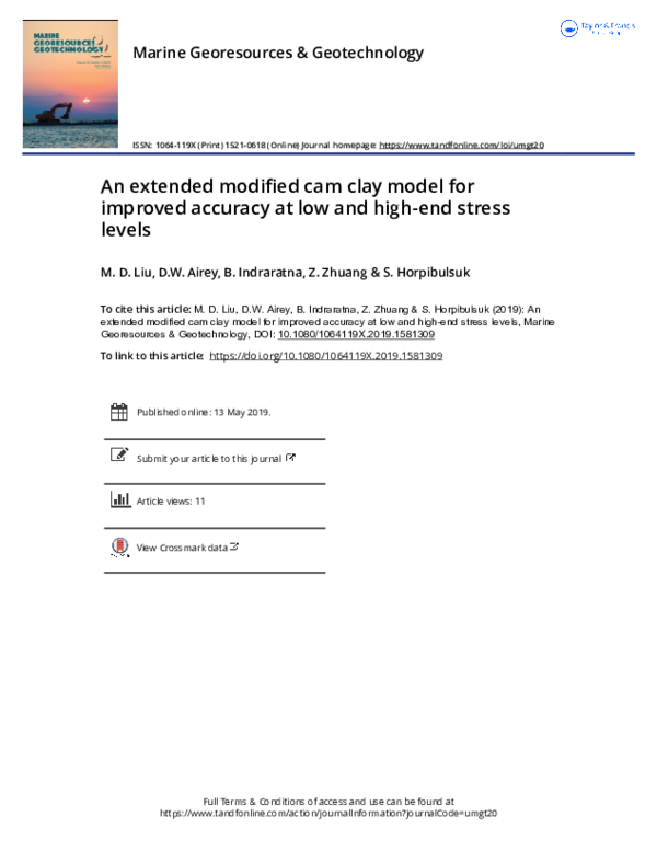(PDF) An extended modified cam clay model for improved accuracy at low and high-end stress levels