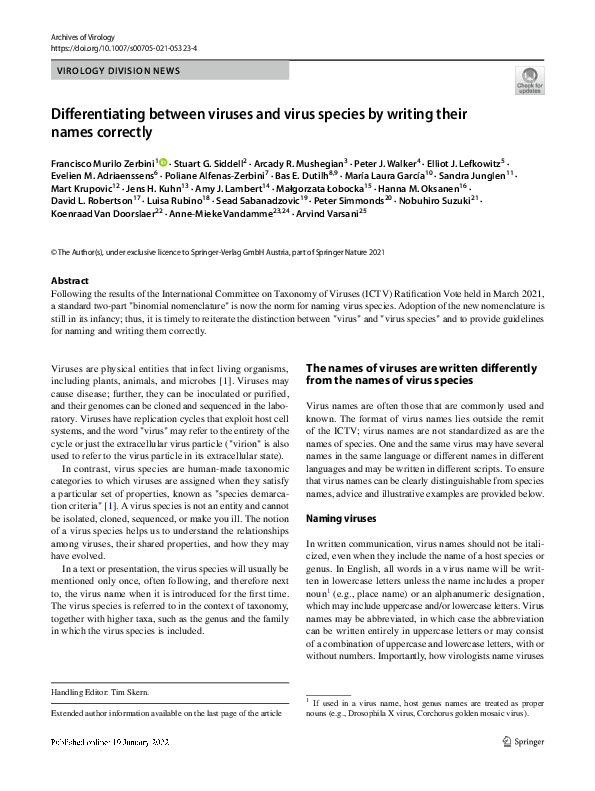 (PDF) Differentiating between viruses and virus species by writing ...