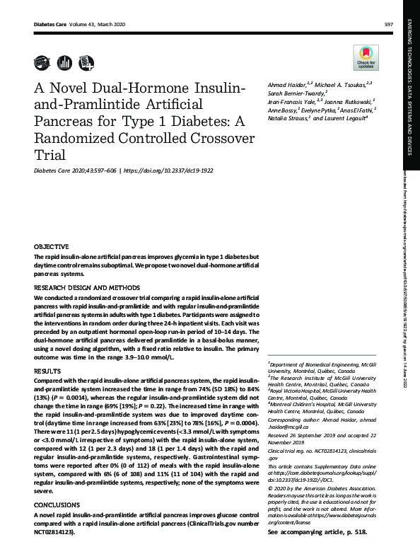 (PDF) A Novel Dual-Hormone Insulin-and-Pramlintide Artificial Pancreas ...