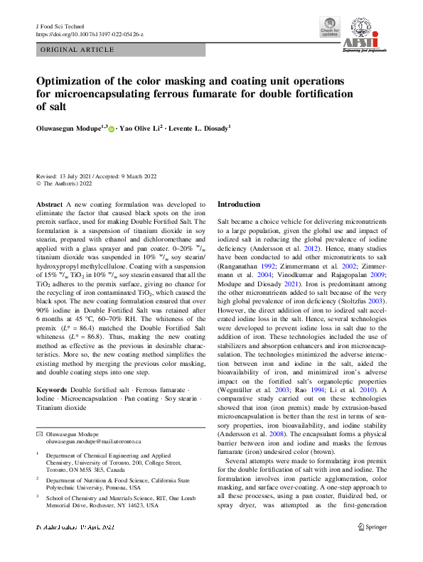 (PDF) Optimization of the color masking and coating unit operations for ...