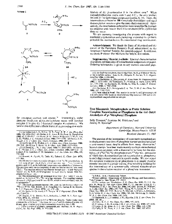 (PDF) Free monomeric metaphosphate in protic solution: complete ...