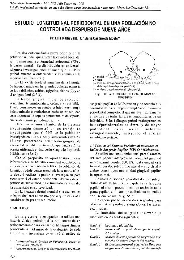 (PDF) Estudio Longitudinal Periodontal en Una Población No Controlada ...