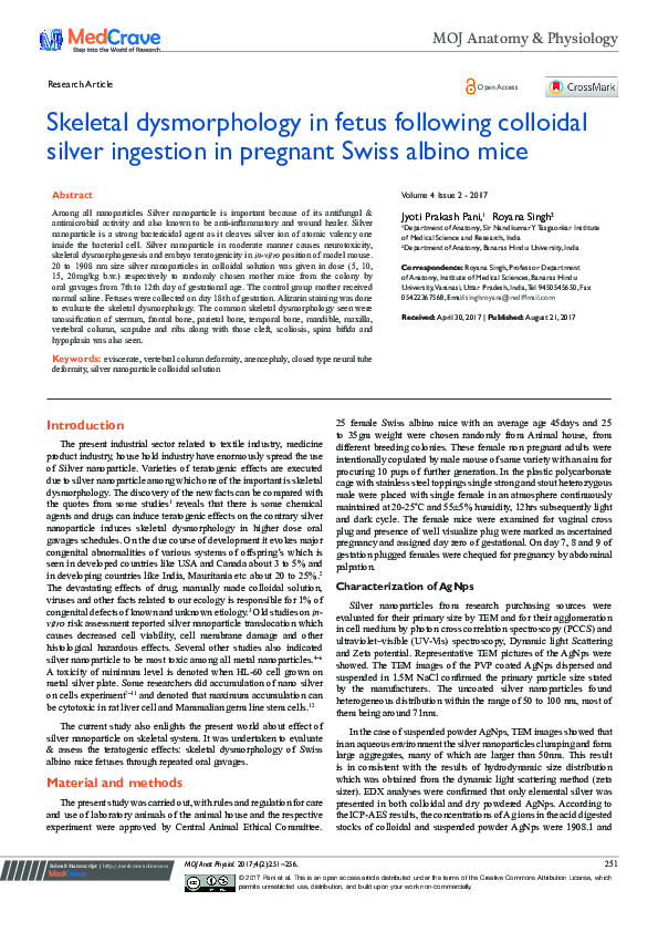 (PDF) Skeletal Dysmorphology in Fetus Following Colloidal Silver ...