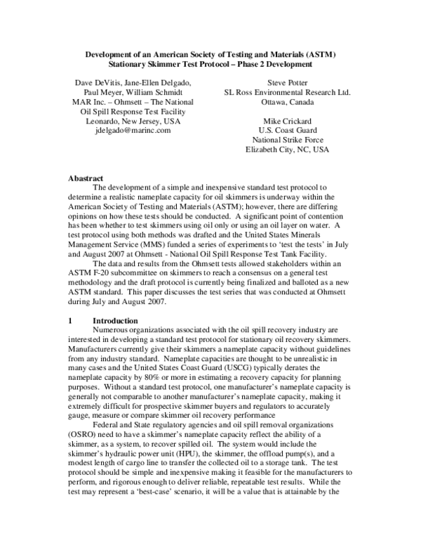 (PDF) Development of an American Society of Testing and Materials (ASTM ...