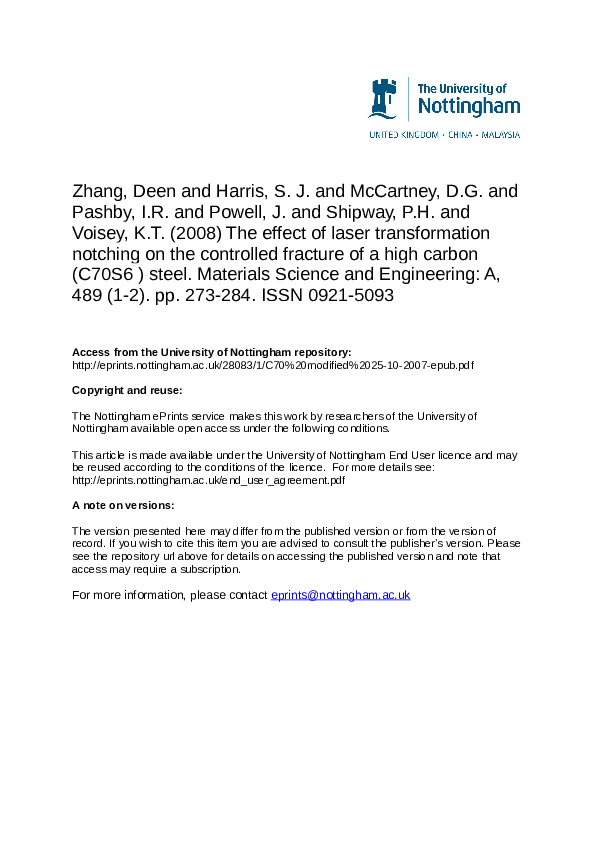 (PDF) The effect of laser transformation notching on the controlled ...