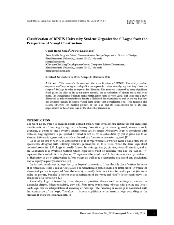 (PDF) Classification of BINUS University Student Organizations’ Logos ...