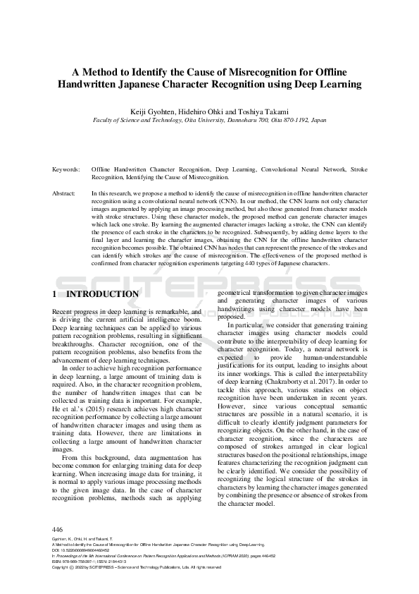 (PDF) A Method to Identify the Cause of Misrecognition for Offline ...