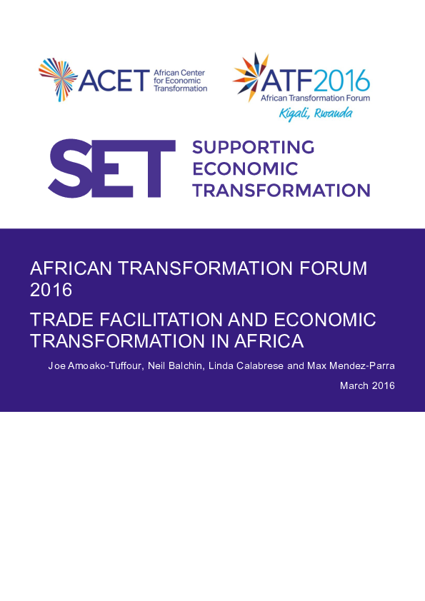 (PDF) Trade Facilitation and Economic Transformation in Africa
