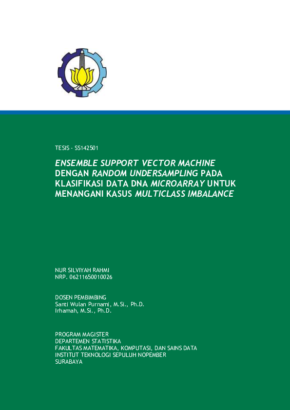 Pdf Ensemble Support Vector Machine Dengan Random Undersampling Pada