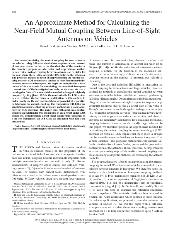 Pdf An Approximate Method For Calculating The Near Field Mutual