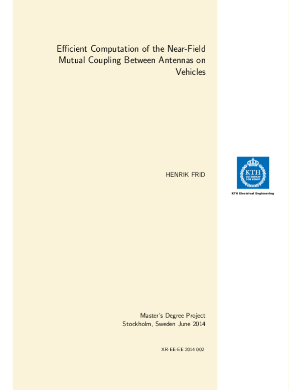 Pdf Efficient Computation Of The Near Field Mutual Coupling Between