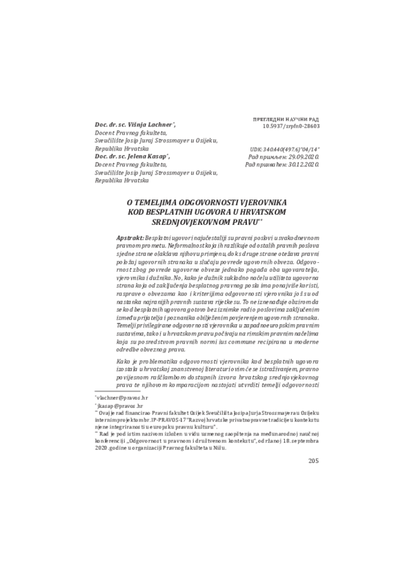 (PDF) The foundations of creditor's liability in gratuitous contracts ...