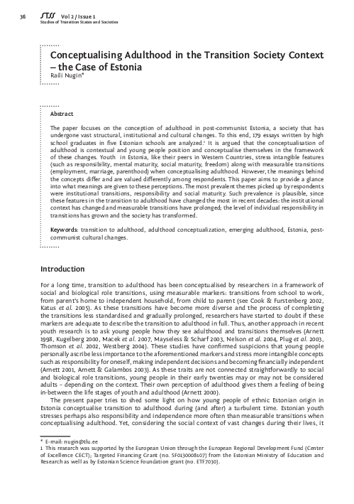 (PDF) Studies of Transition States and Societies Conceptualising ...