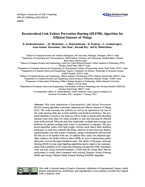 (PDF) Decentralized Link Failure Prevention Routing (DLFPR) Algorithm ...