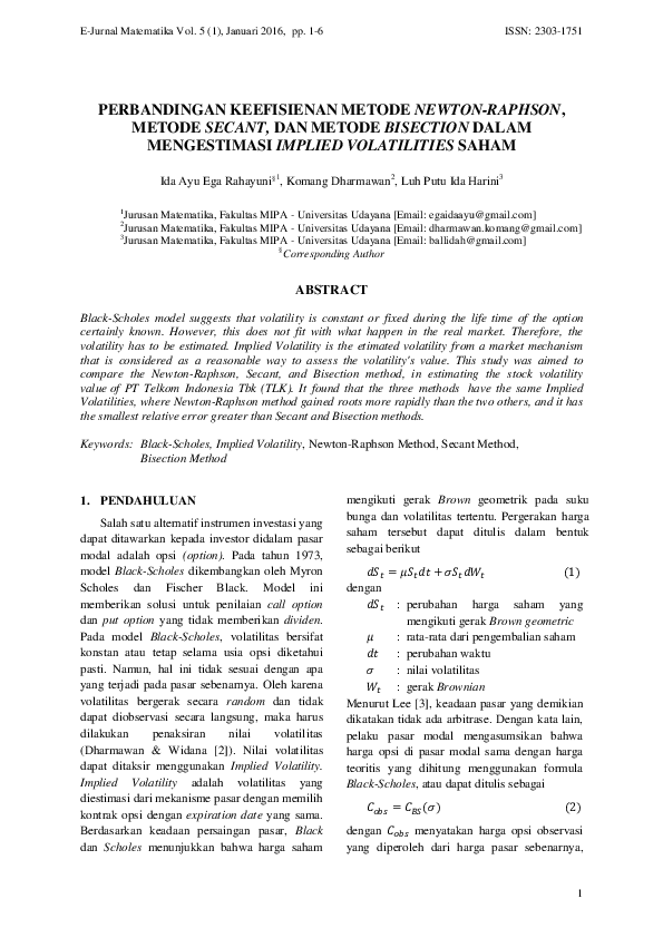 (PDF) Perbandingan Keefisienan Metode Newton-Raphson, Metode Secant ...