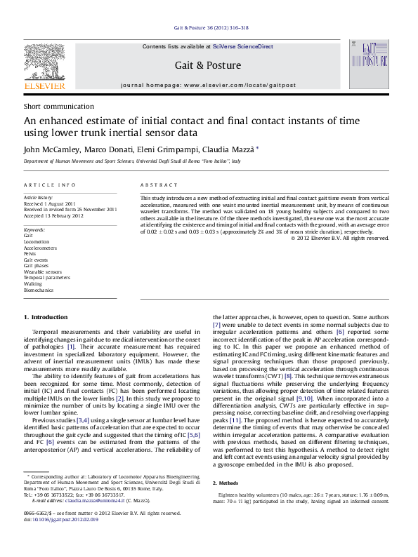 (PDF) An enhanced estimate of initial contact and final contact instants of time using lower ...
