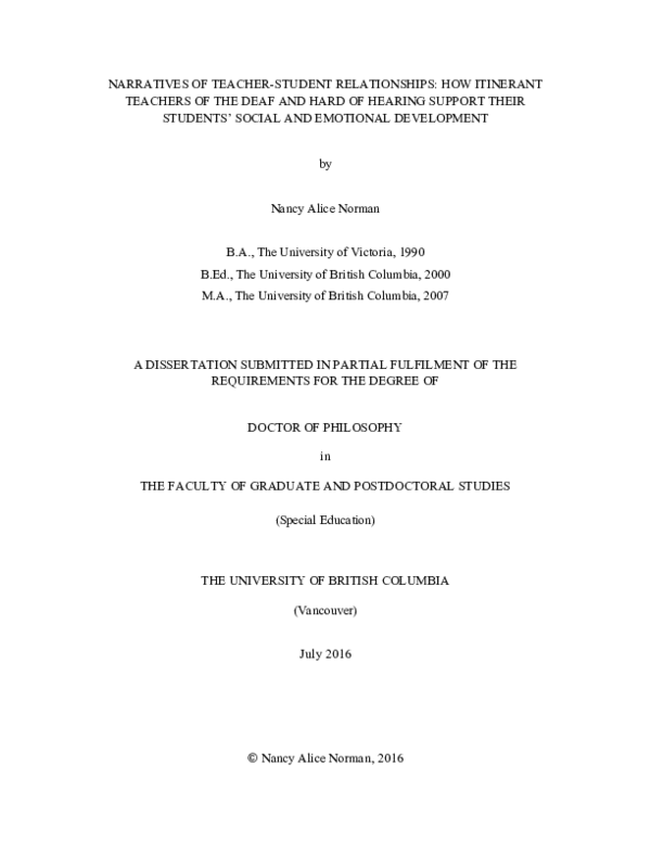(PDF) Narratives of teacher-student relationships : how itinerant ...