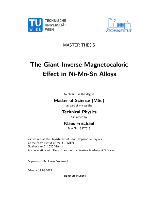 (PDF) The Giant inverse magnetocaloric effect in Ni-Mn-Sn alloys
