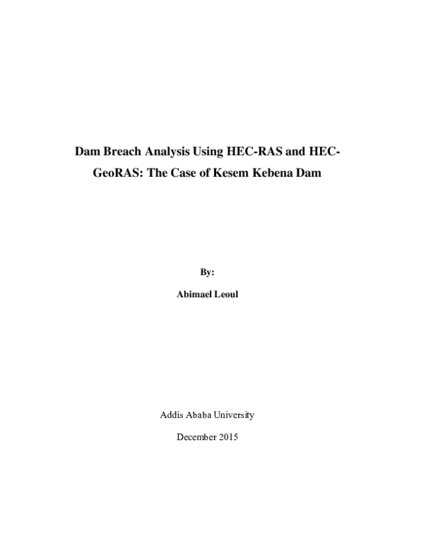 (PDF) Dam Breach Analysis Using HEC-RAS and HEC-GeoRAS: The Case of ...