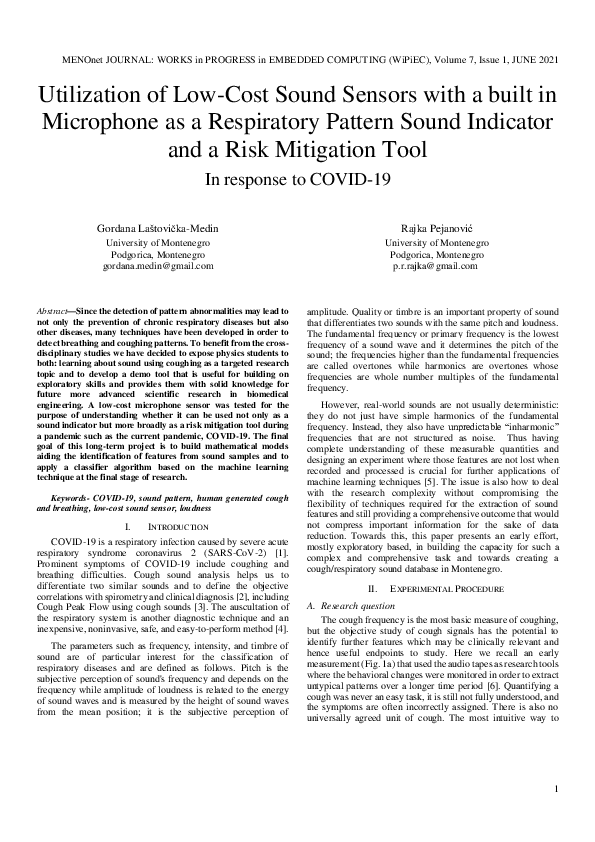 (PDF) Utilization of Low-Cost Sound Sensors with a built in Microphone ...