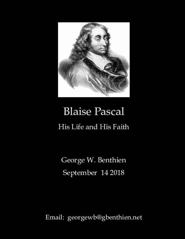 (PDF) Blaise Pascal: His Life and His Faith