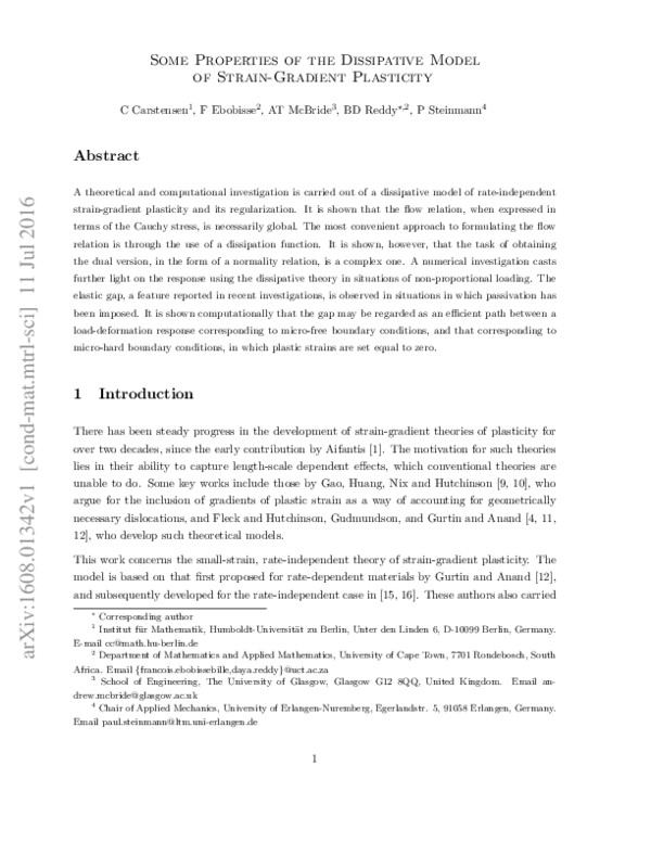 (PDF) Some properties of the dissipative model of strain-gradient ...