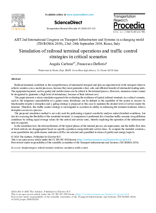 Pdf Micro Simulation Of Railroad Terminal Resilience