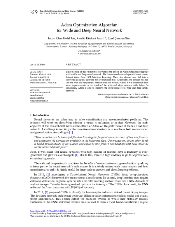 Pdf Improving Wide And Deep Networks With Adam 0728