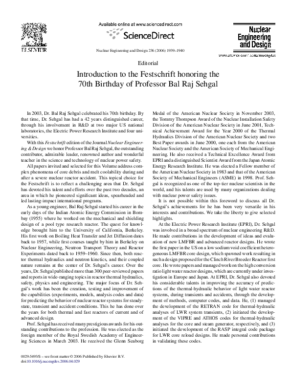 (PDF) Introduction to the Festschrift honoring the 70th Birthday of ...