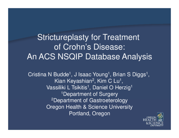 (PDF) Strictureplasty for Treatment of Crohn's Disease: an ACS-NSQIP ...
