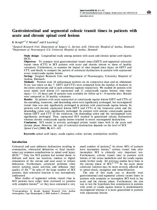 (PDF) Gastrointestinal and segmental colonic transit times in patients ...