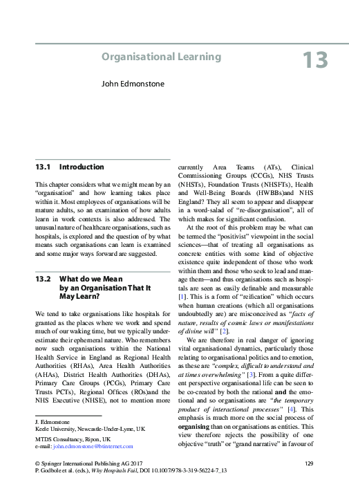 (PDF) Organisational Learning