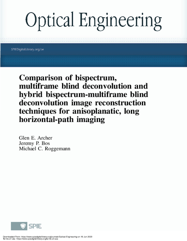 (PDF) Comparison of bispectrum, multiframe blind deconvolution and hybrid bispectrum-multiframe ...