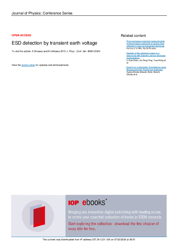(PDF) ESD detection by transient earth voltage