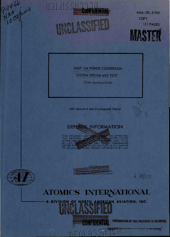 (PDF) SNAP 10A power conversion system design and test