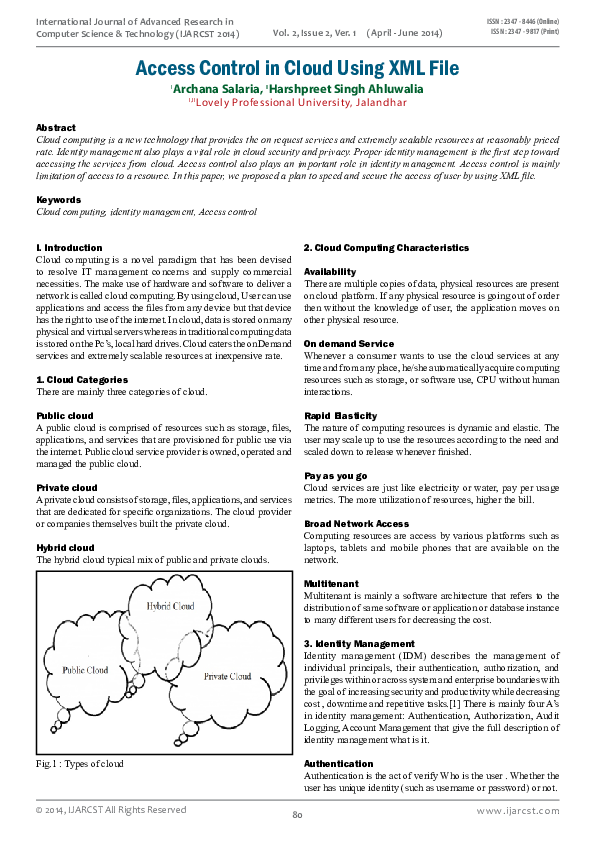 Pdf Access Control In Cloud Using Xml File I
