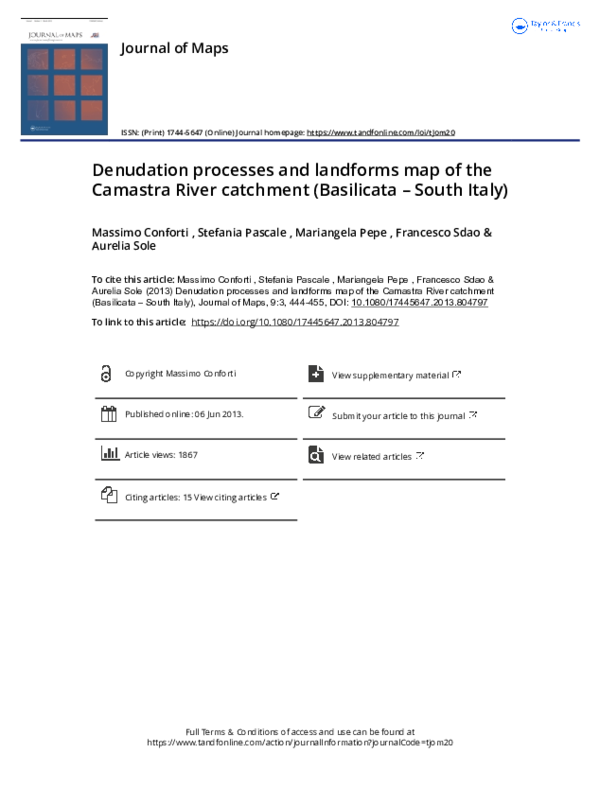 (PDF) Denudation processes and landforms map of the Camastra River ...