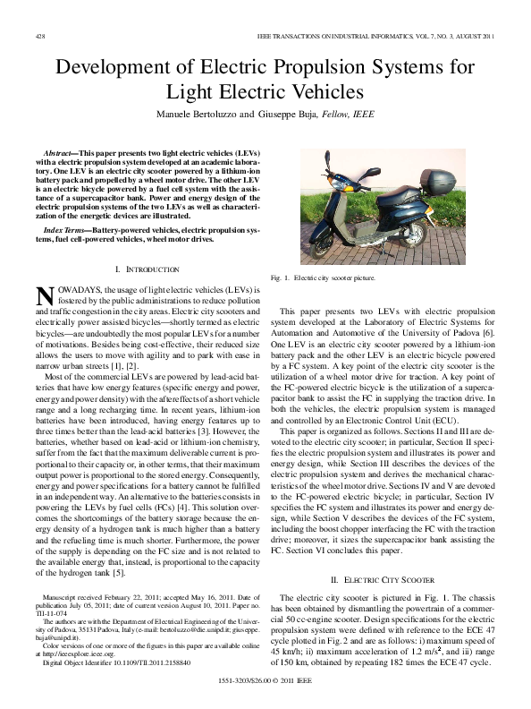 (PDF) Development of Electric Propulsion Systems for Light Electric ...