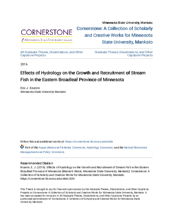 (PDF) Effects of Hydrology on the Growth and Recruitment of Stream Fish ...