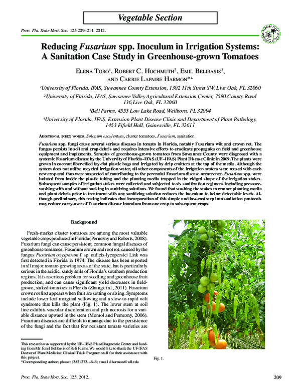 (PDF) Reducing Fusarium spp. Inoculum in Irrigation Systems: A ...
