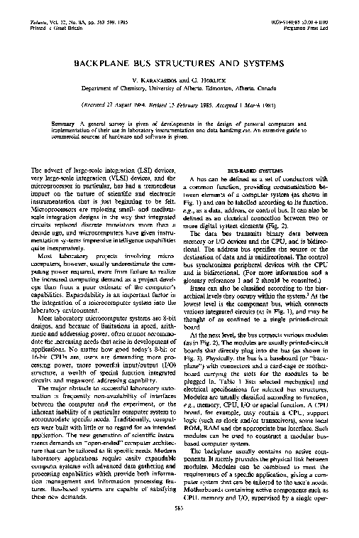 (PDF) Backplane bus structures and systems