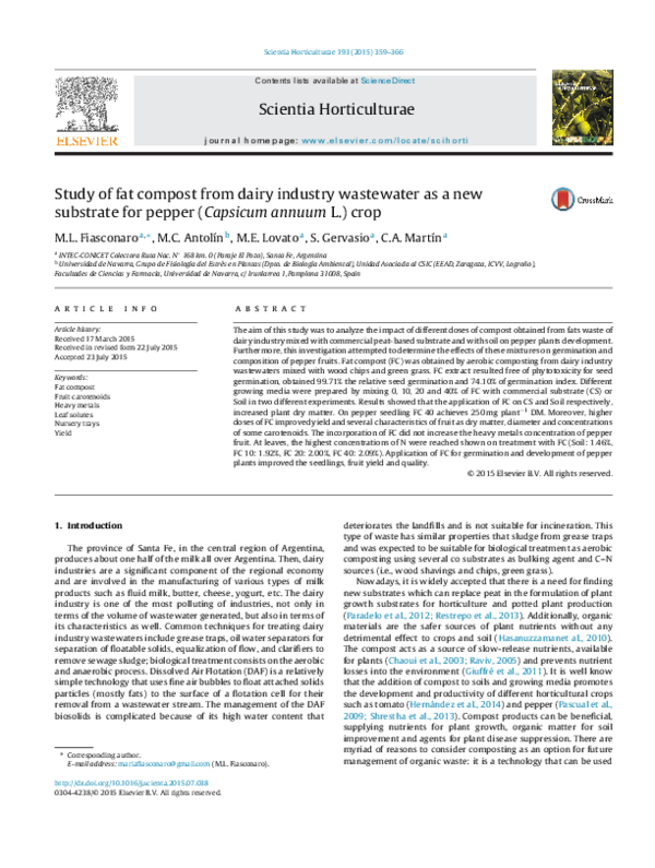 (PDF) Study of fat compost from dairy industry wastewater as a new ...
