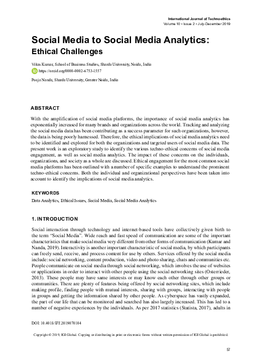 (PDF) Social Media to Social Media Analytics